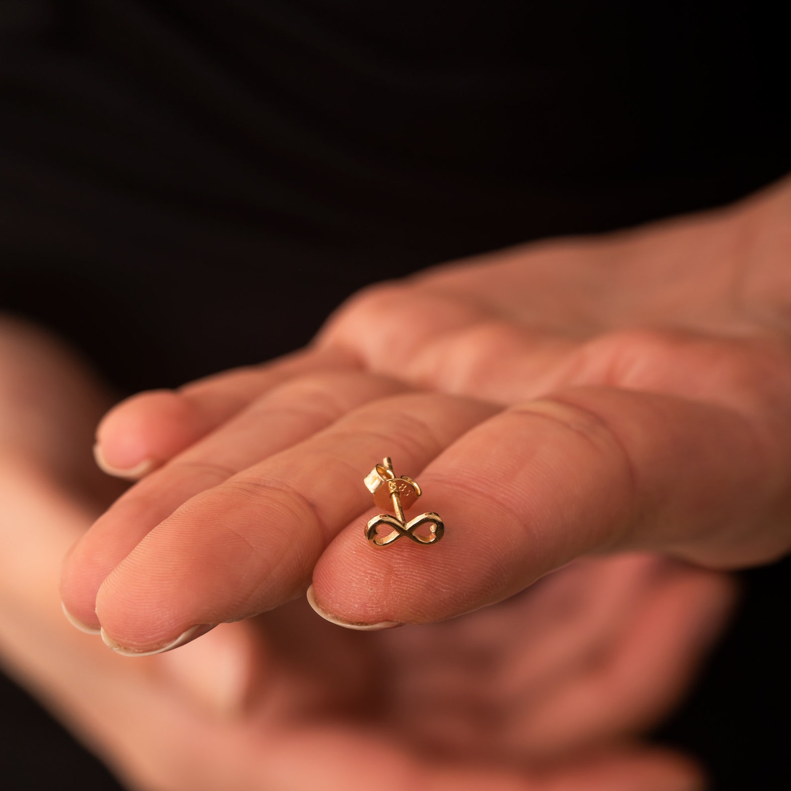 Infinity Symbol Earrings 14k 18k Solid Gold Dainty Heart - Etsy