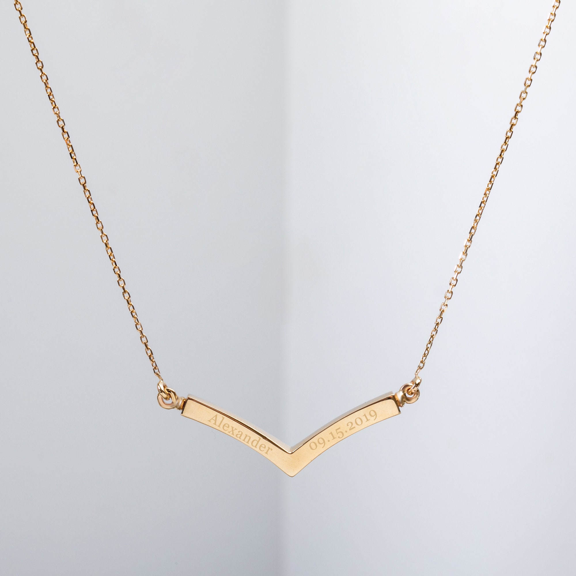 14k 18k Solid Gold Cremation Double Urn V Shape Necklace - Etsy