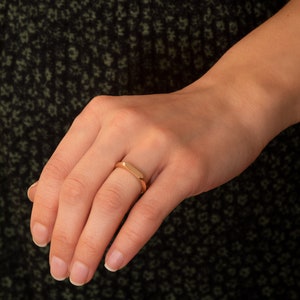 14K 18K Solid Gold Personalized Rectangle Ring, Custom Engrave ...