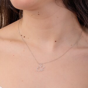 Sparkle and Shine With a 14K 18K Real Gold Diamond Rabbit Pendant ...