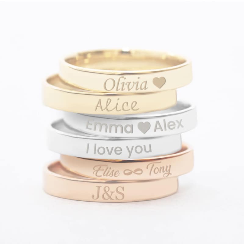 Stackable Name Ring - Etsy