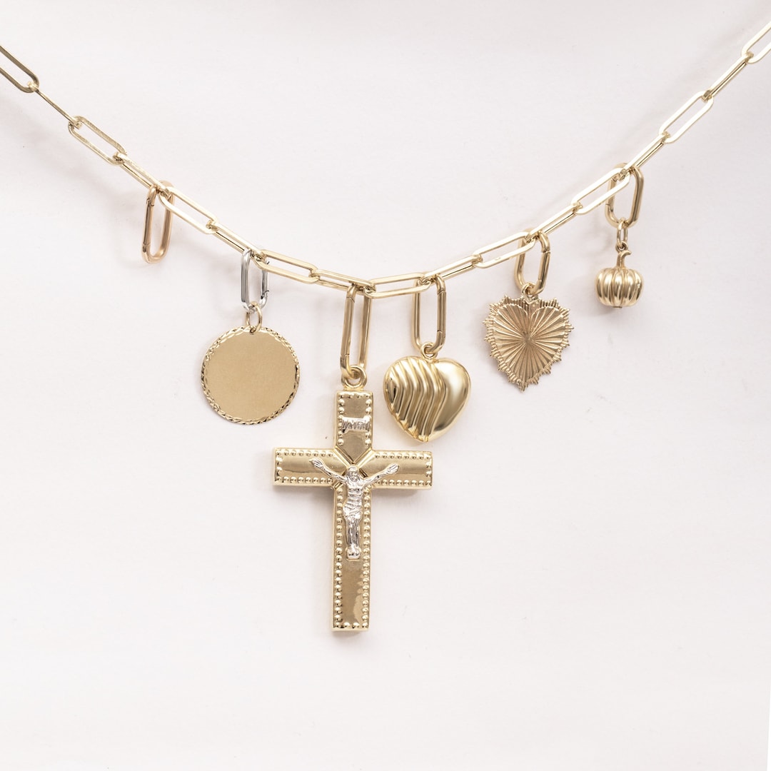 Removable Hinged Connector Pendant Bail Clasp 10K 14K 18K Solid Gold ...