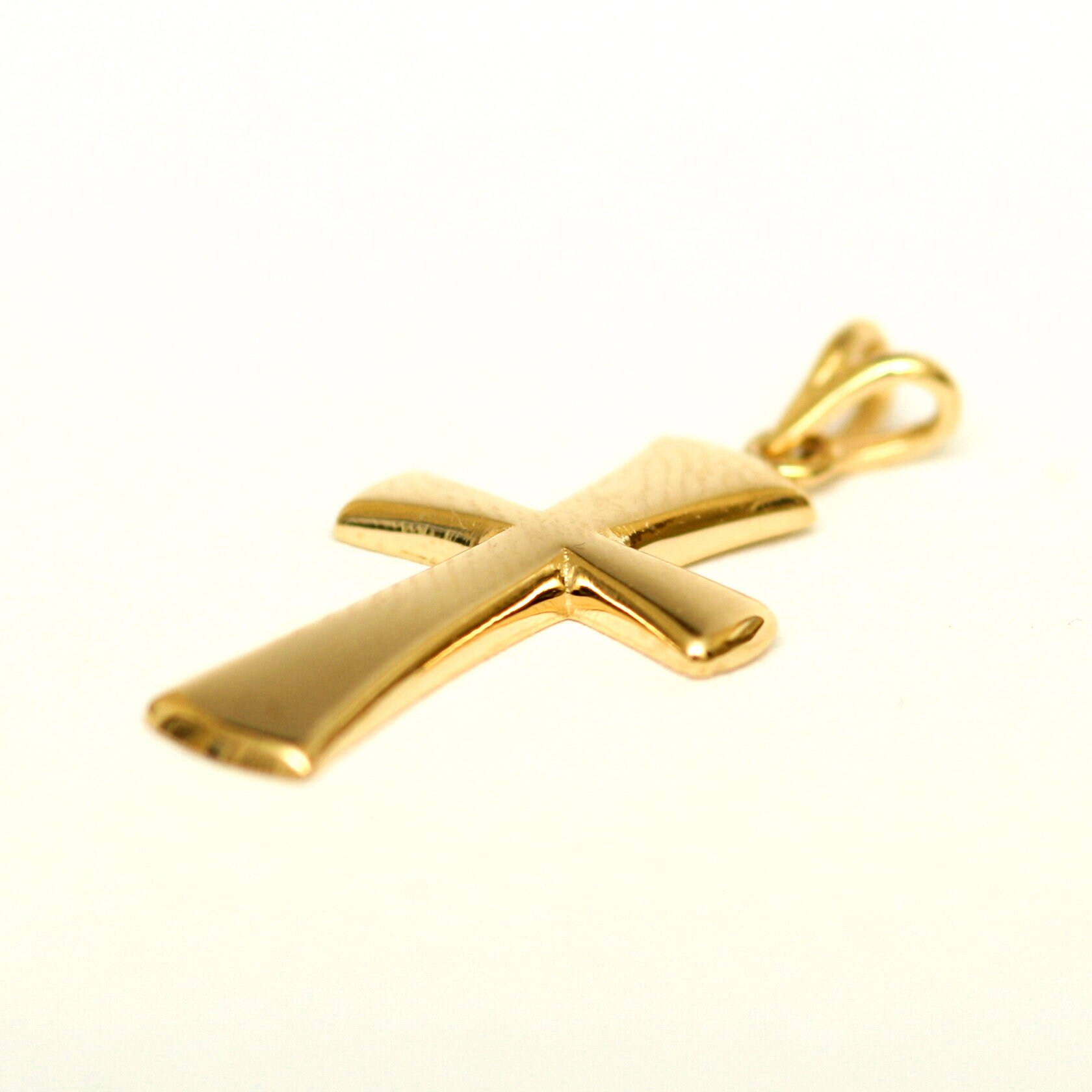 14K Solid Gold Cross Necklace, Elegant Custom Engraved Religious ...