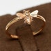 14k 18k Solid Gold Bee Stacking Ring, Honey Bee Engagement Real Gold ...