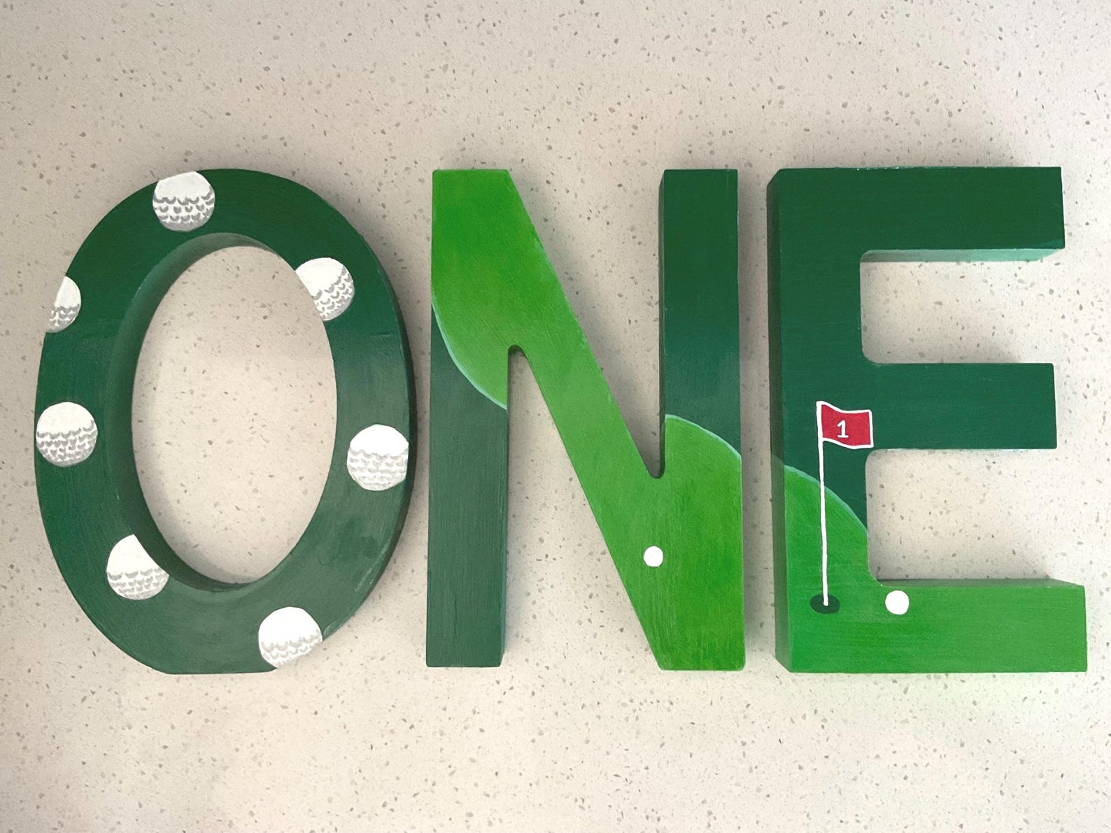 O N E | Wood Letters | Golf | Hand- Painted | 8” - Etsy