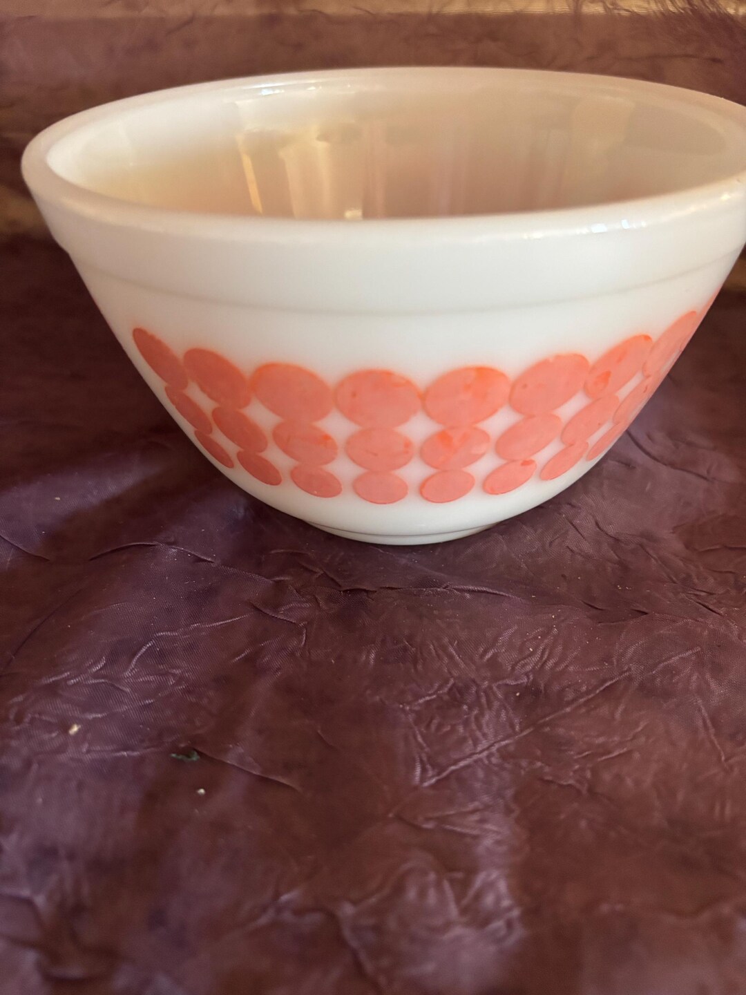 Vintage Pyrex Orange Polka Dot Milk Glass Nesting Mixing Bowl 401 Retro ...