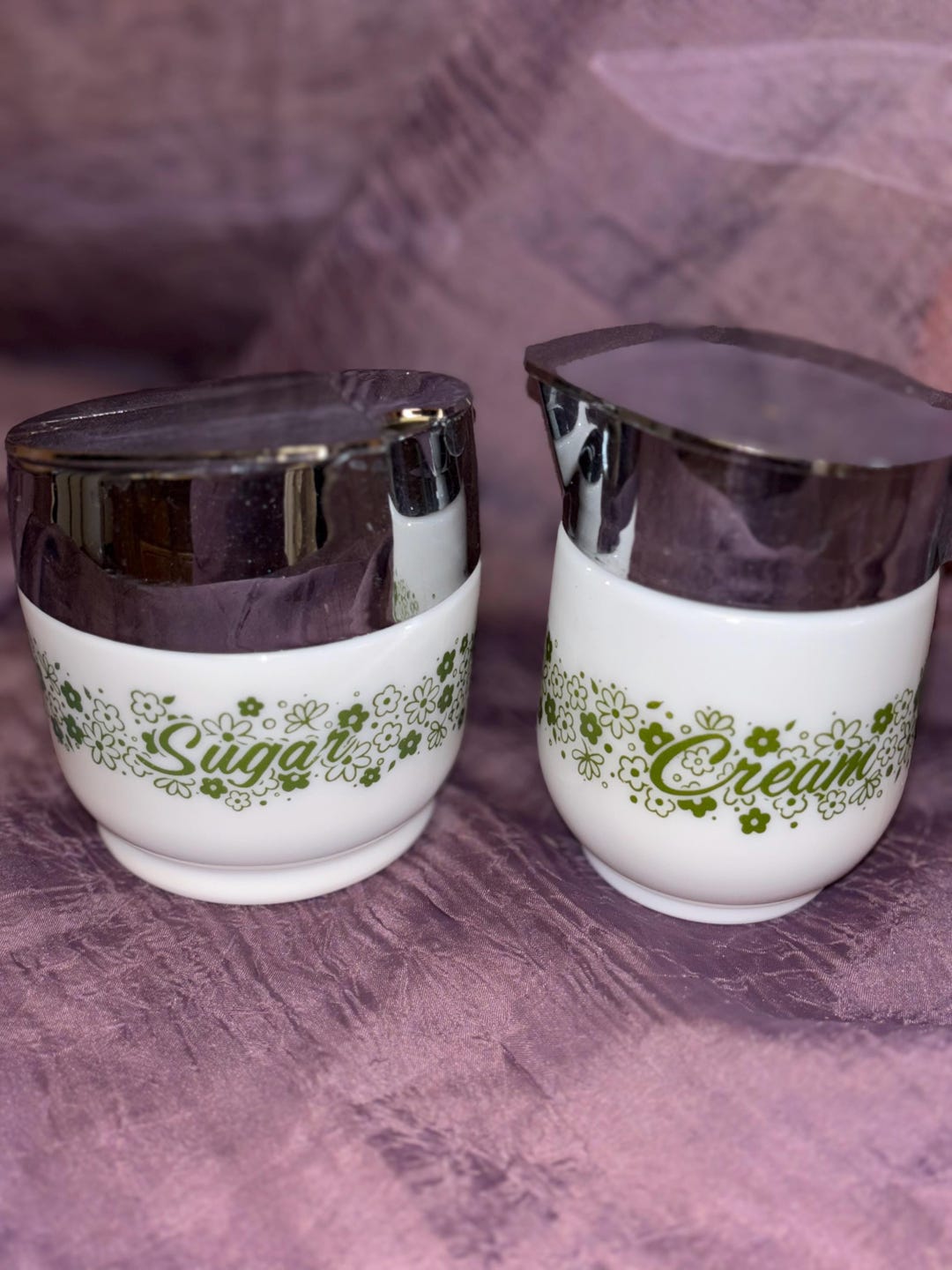 Vintage 1970’s Gemco Crazy Daisy Spring Blossom Sugar Bowl and Creamer ...