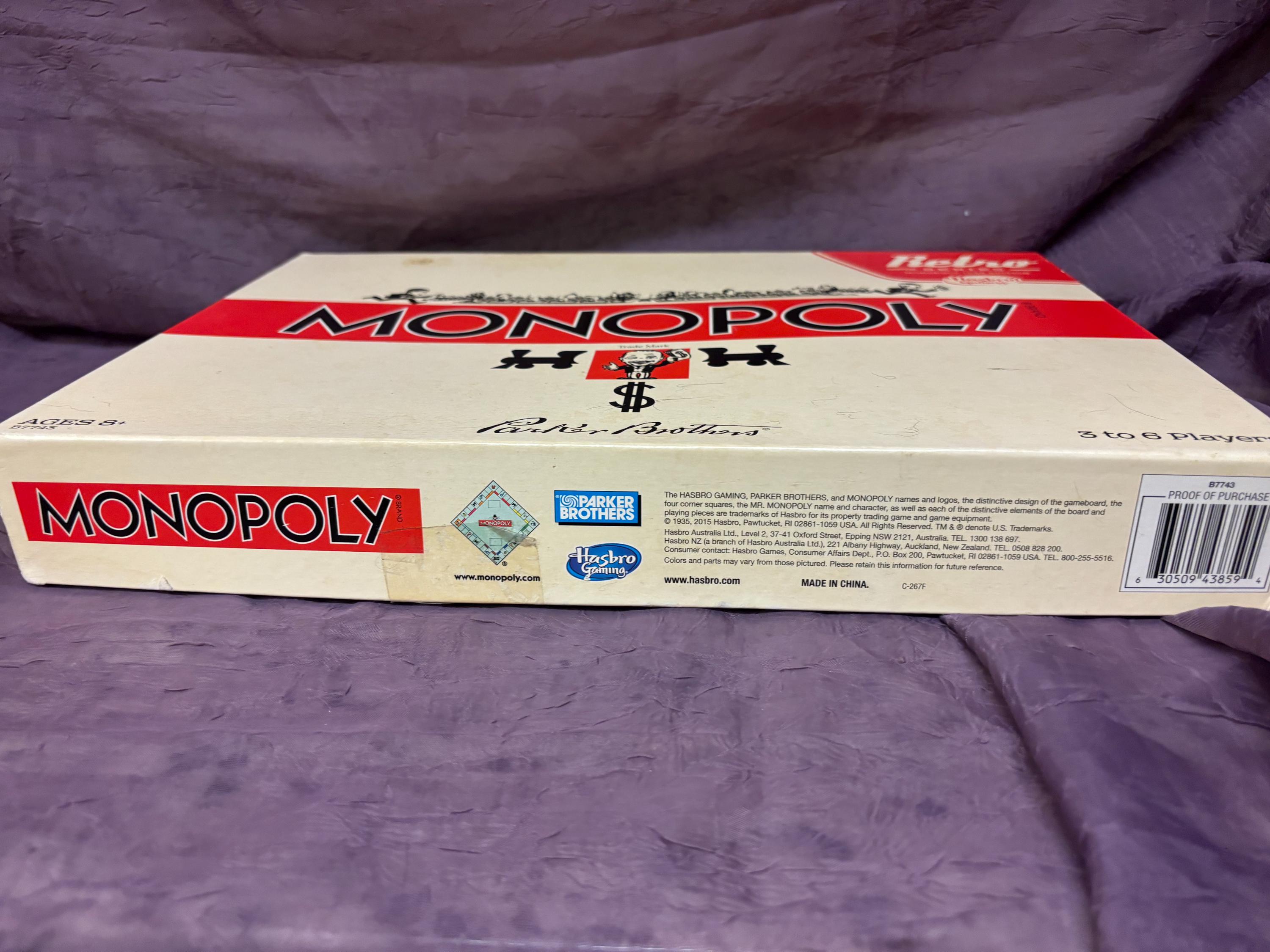 Family Game Night Monopoly Retro Edition Board Game - 1935 Original ...