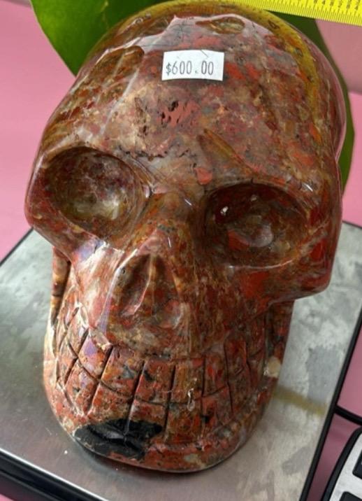 Red Rainforest Jasper Skull - Etsy