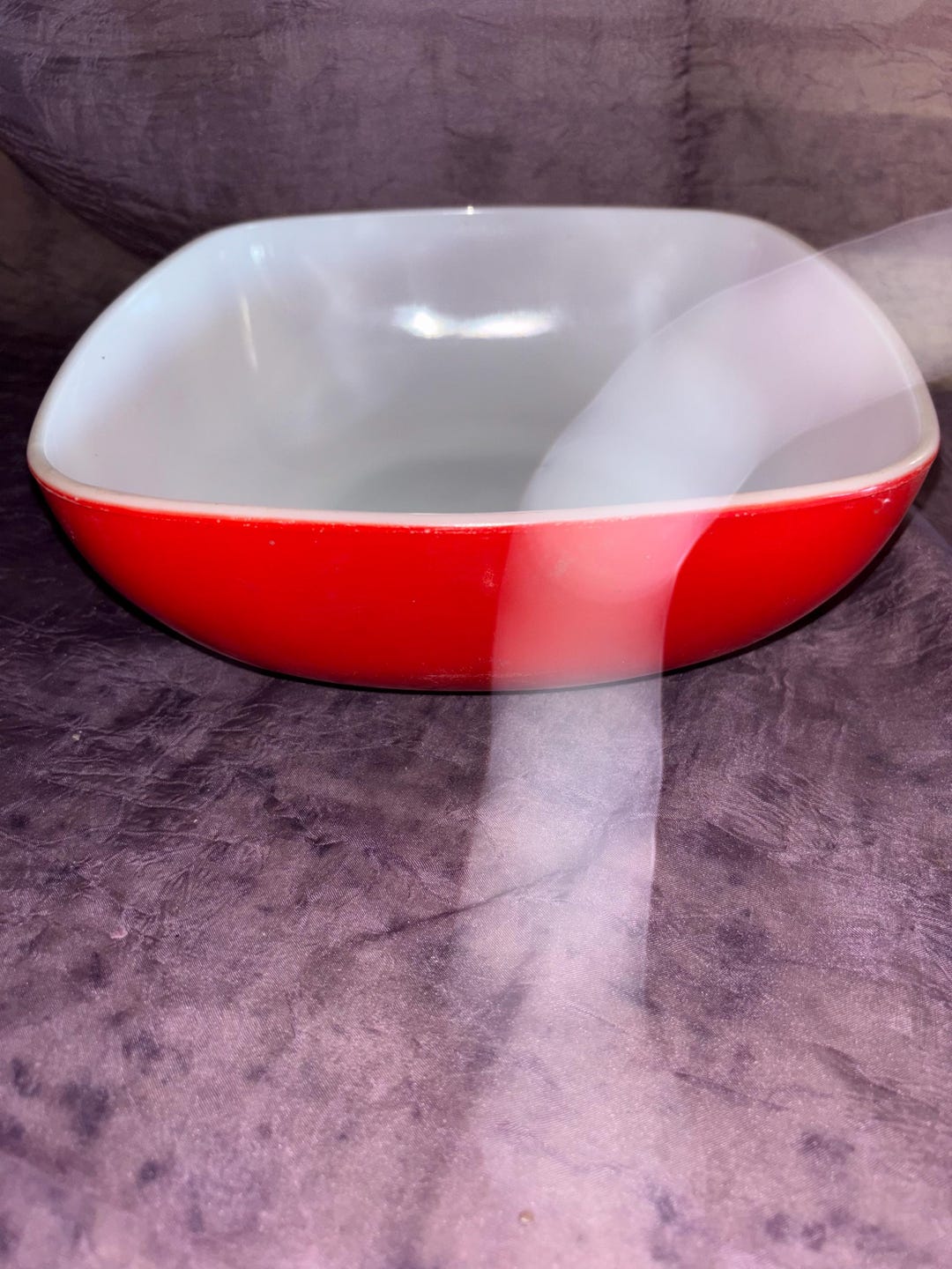 Vintage Red Hostess Square Pyrex Ovenware Glass Serving / 5225/ 2 1/2 ...