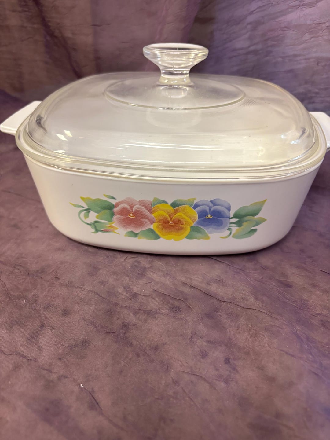 Rare 1996-98 Vintage Corning Ware A-2-B Pansies Summer Blush 2 Qt ...