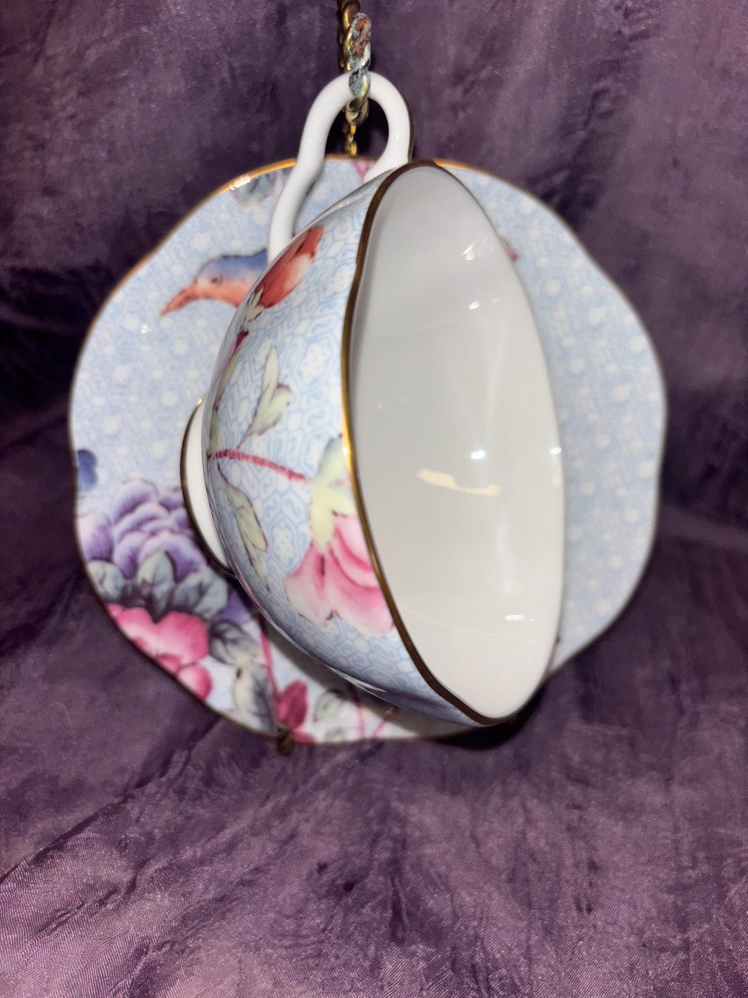 Wedgwood Cuckoo Tea Cup and Saucer Blue Floral 2-piece Set Tea Time - Etsy