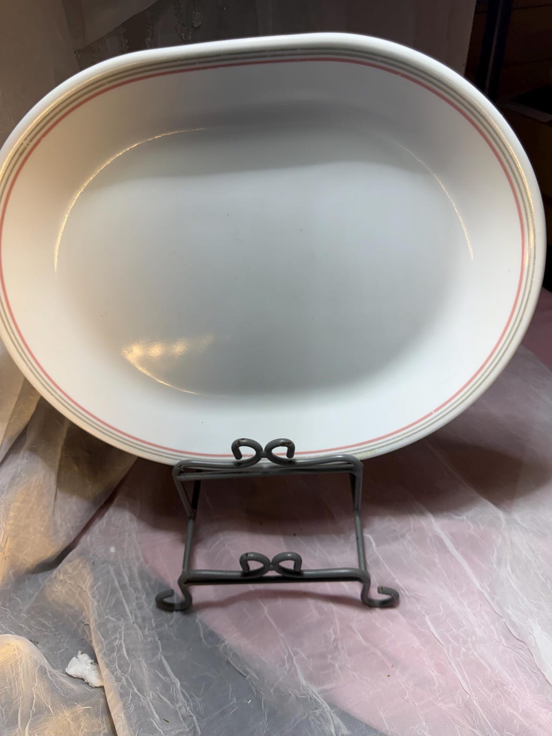 Vintage Corelle Platter Pink Double Grey Vintage Retro - Etsy
