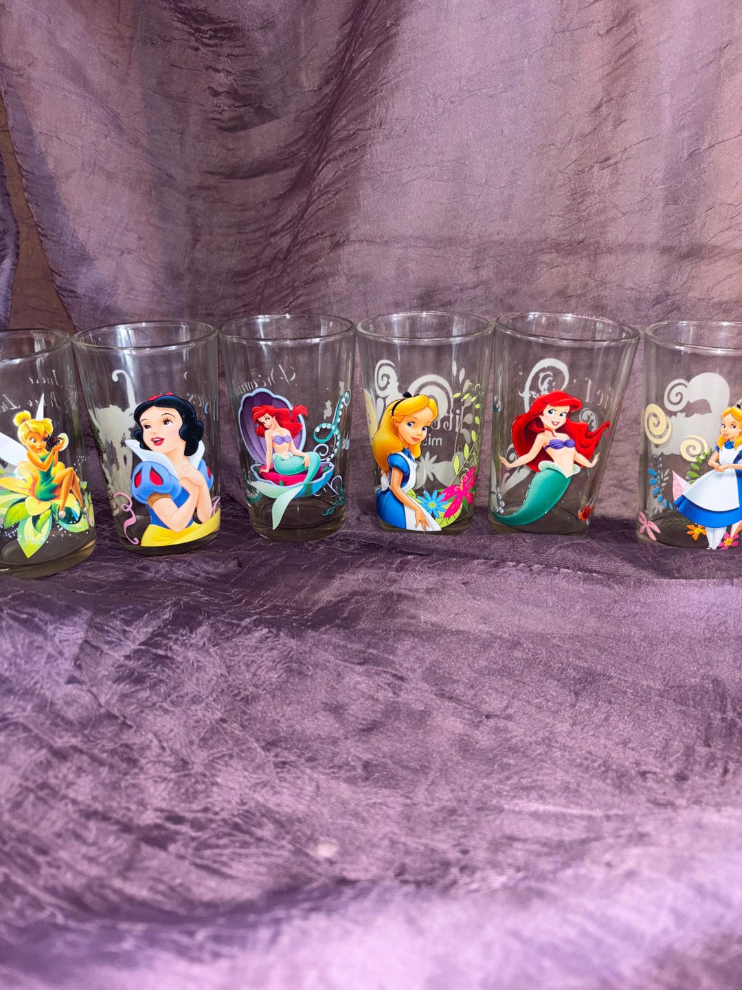 Vintage Disney Princesses Drinking Glasses 11 Oz Small Tumbler Juice ...