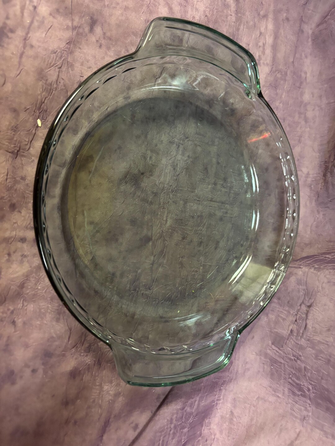 Vintage Green Tint Anchor Hocking 9 Fluted Pie Plate With Handles 1075 ...