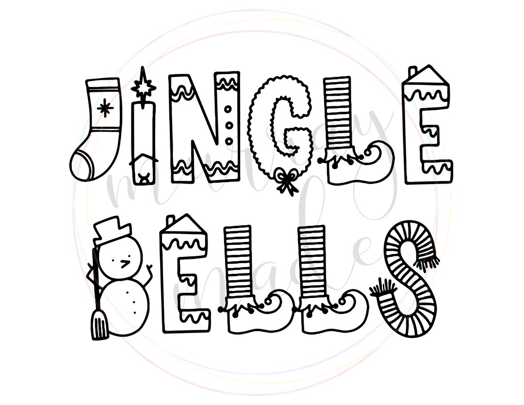 Jingle Bells Christmas Coloring Sheet Download - Etsy