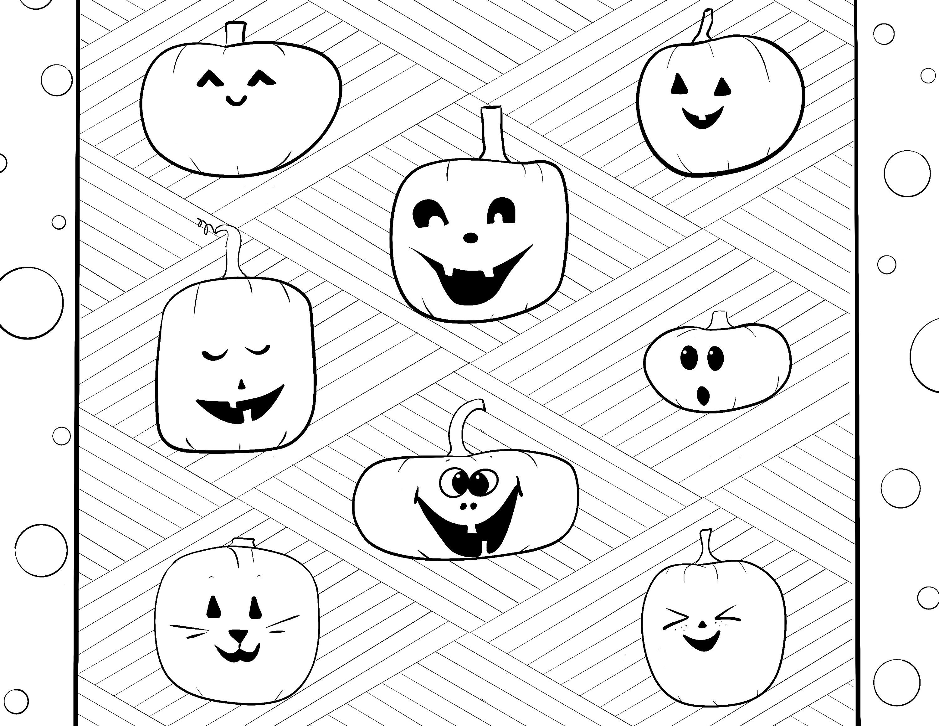 Halloween Coloring Sheet Bundle - Etsy