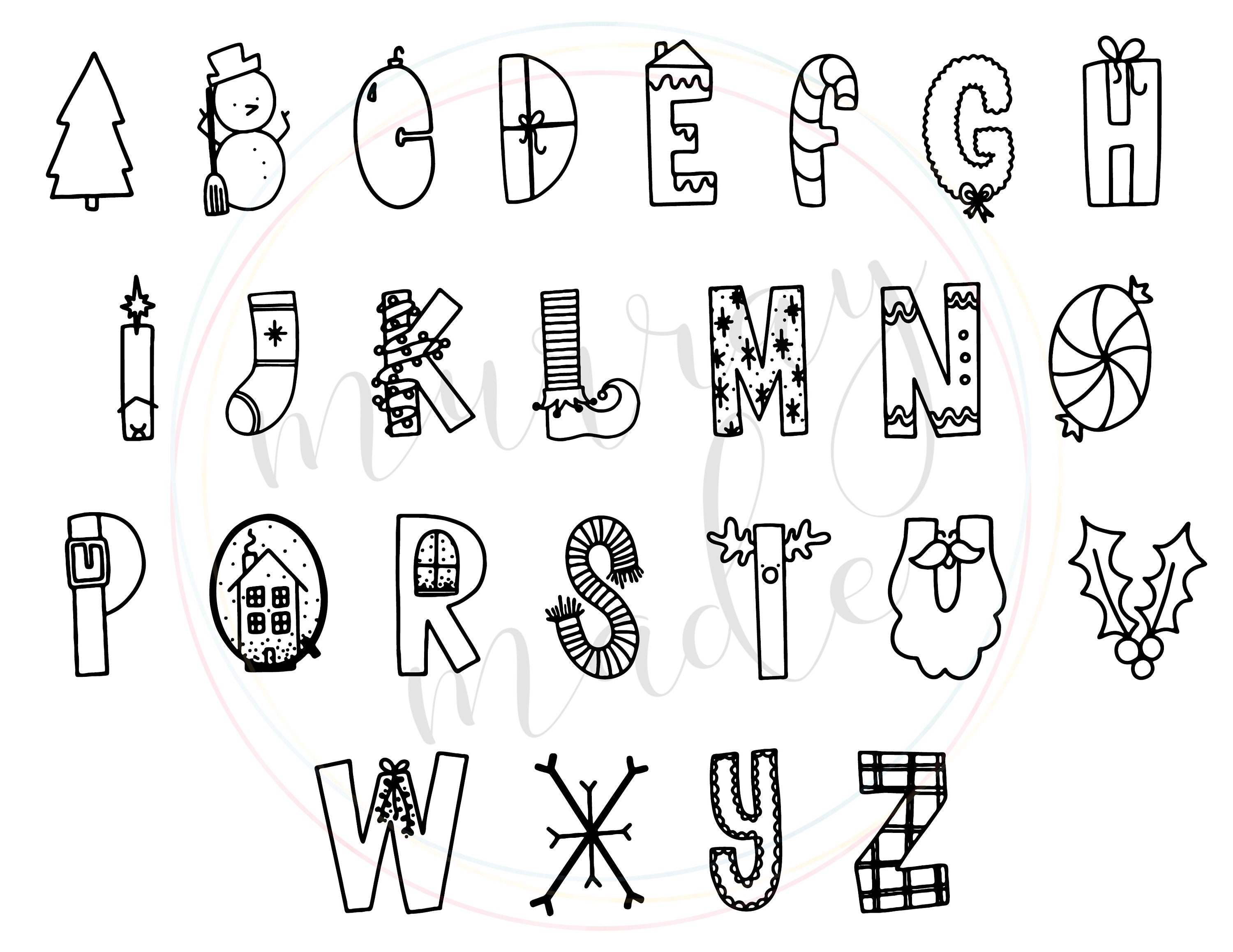 Christmas Alphabet Printable Download - Etsy