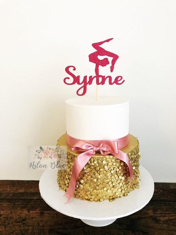 Personalised Gymnastics Acrylic Cake Topper Gymnast Cake | Etsy