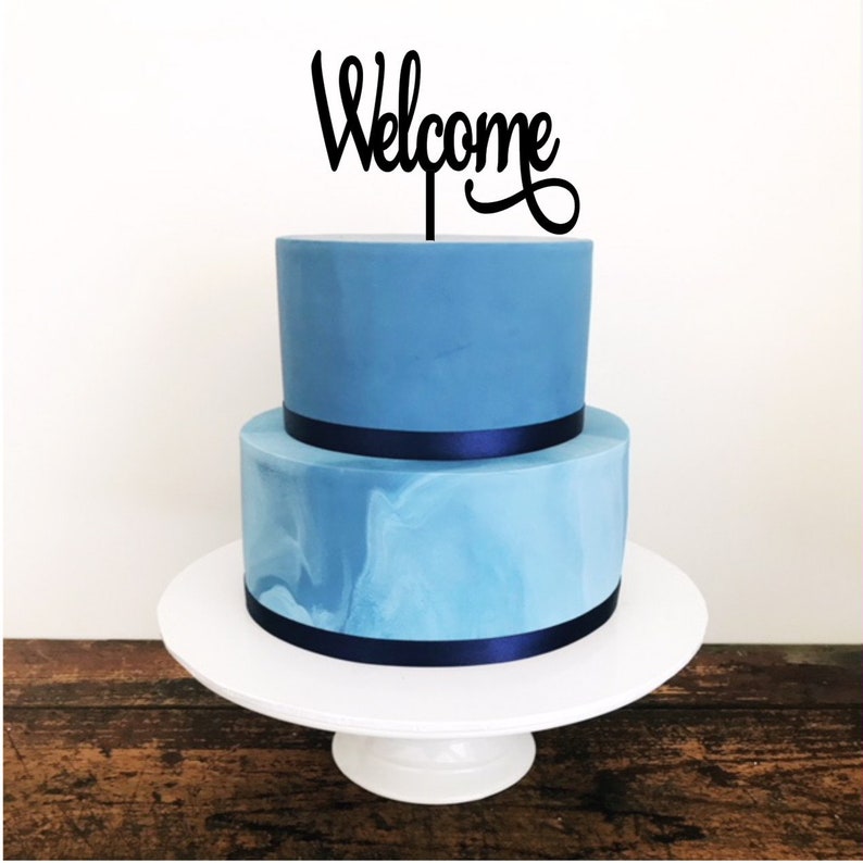Welcome Acrylic Cake Topper Welcome Baby Topper/welcome Baby - Etsy
