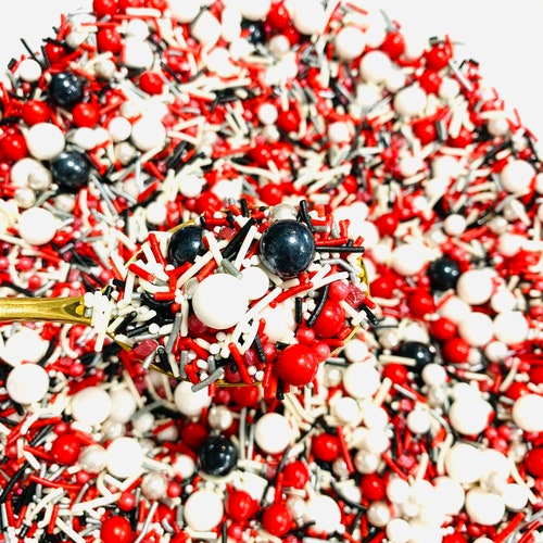 Red Black and White Sprinkle Mix - Etsy