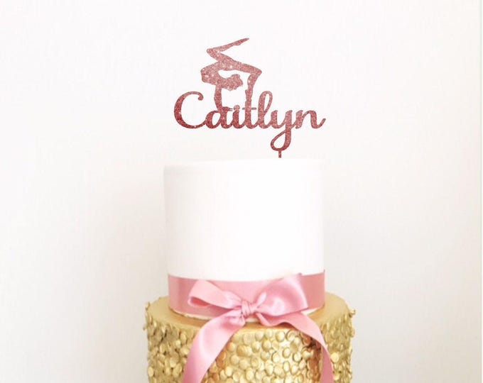 Gymnastics Leap Cake Topper, Gymnastics Birthday Party Decor, Dancer ...