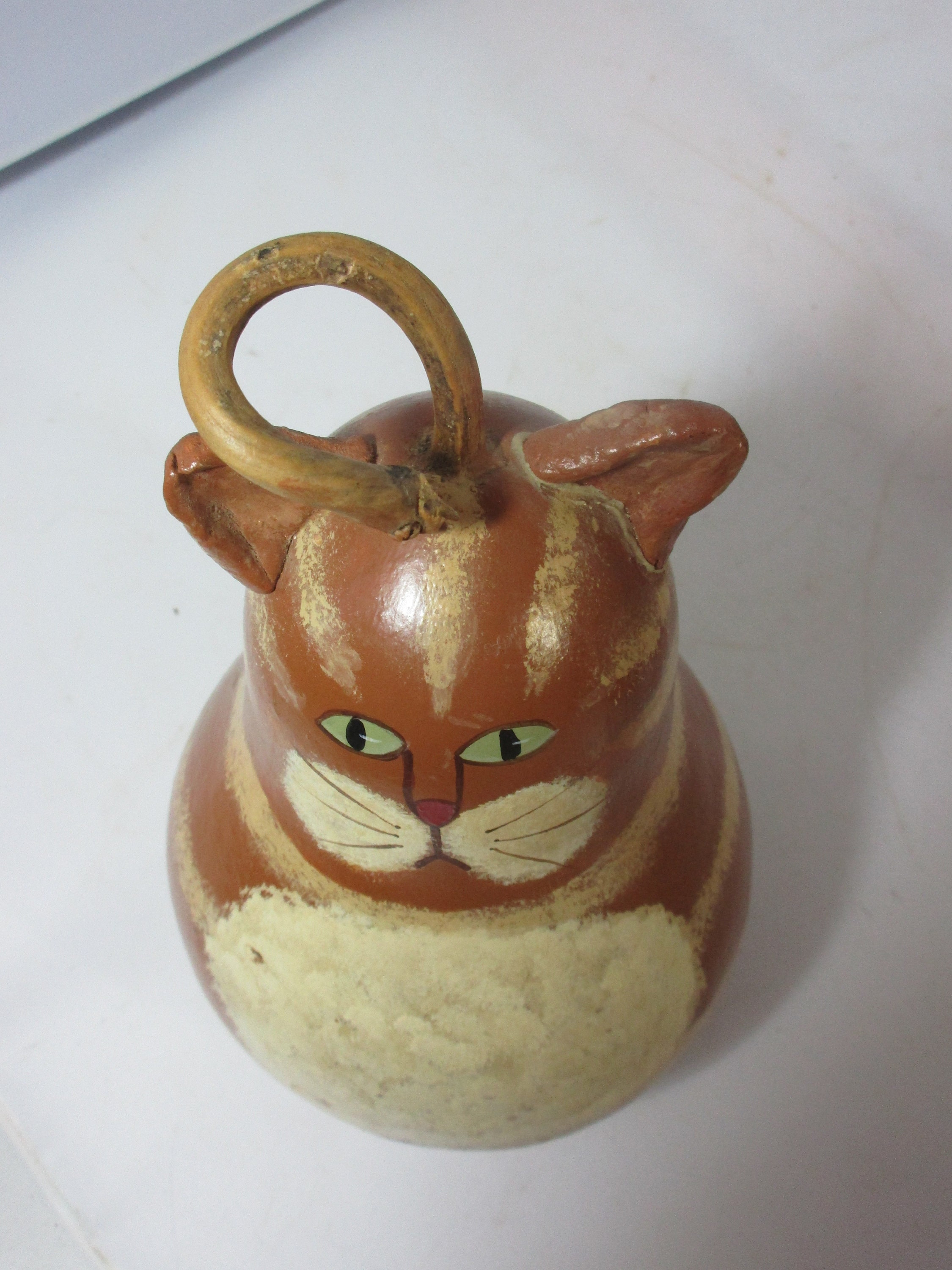 Painted Cat Face Gourd Decoration 7.5 tall | Etsy