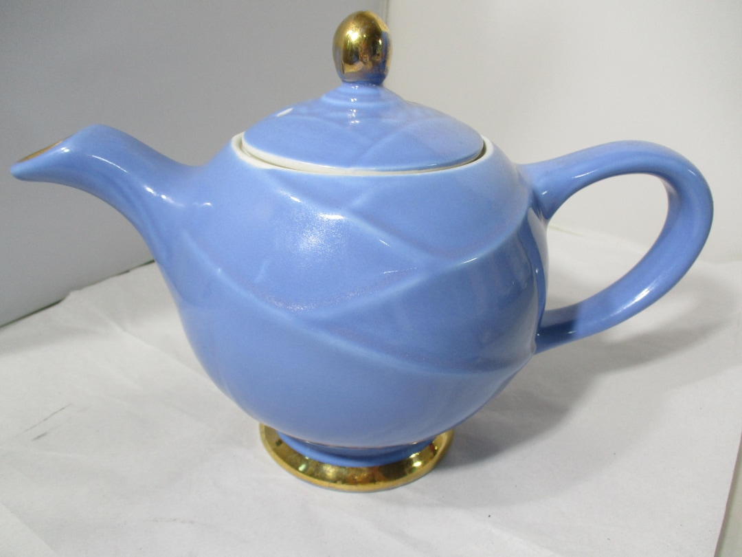 Vintage MCM HALL Blue China Teapot Tea Pot 6 Cup Made in USA - Etsy