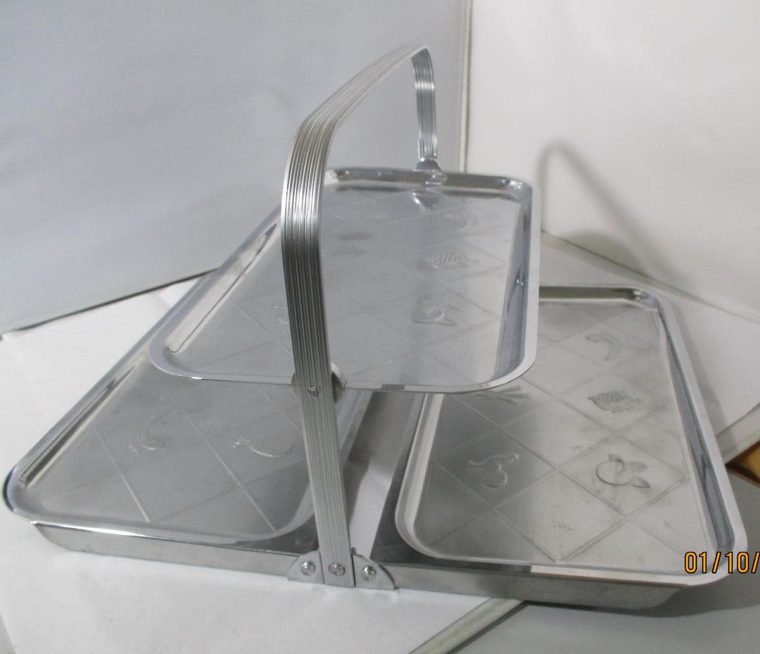 Vintage Chase Art Deco 3 Section Chrome Metal Folding Serving Snack ...