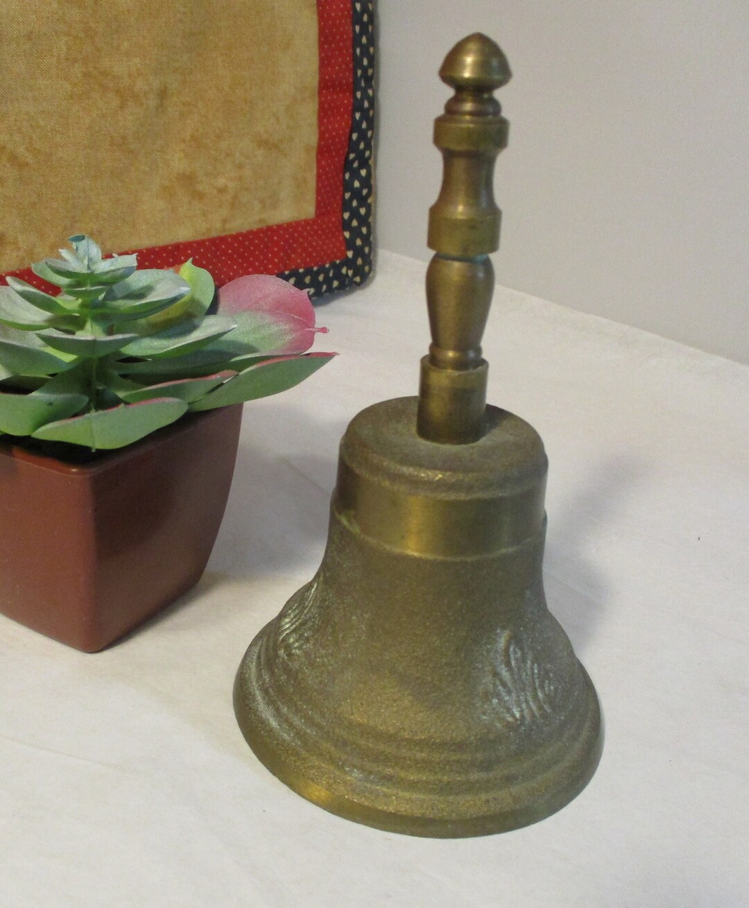 Vintage Antique Hand Held Brass Bell - Etsy