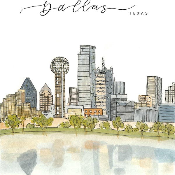 Dallas Skyline - Etsy