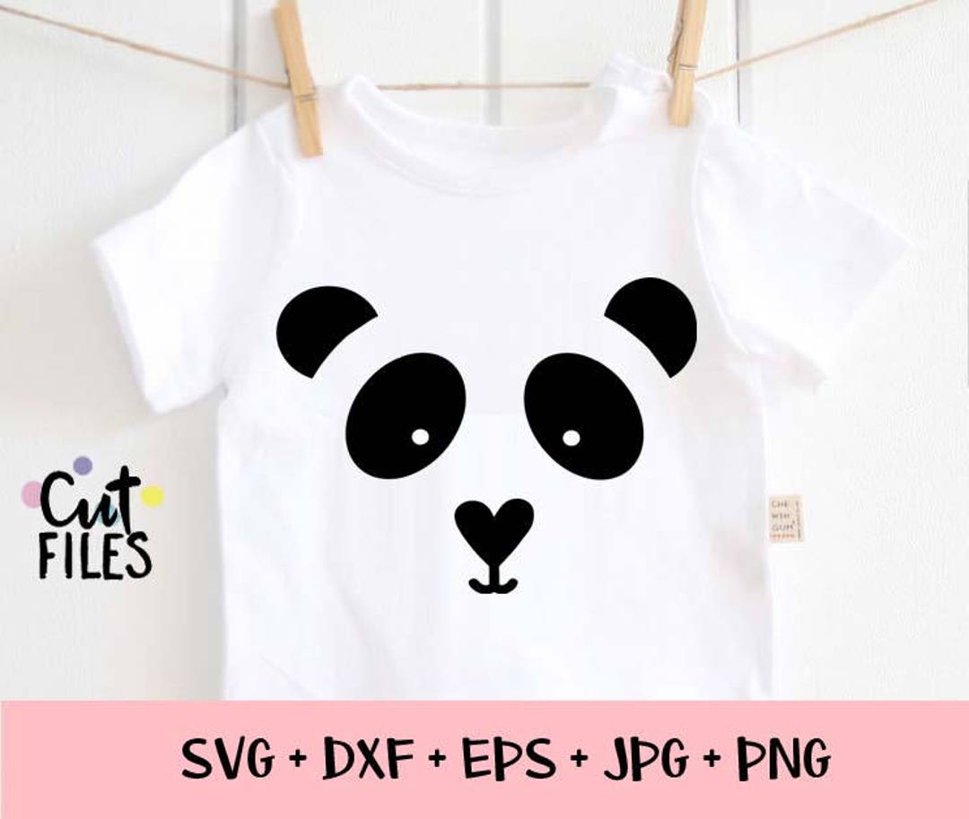Panda Face Svg / Dxf / Eps / Png Files, Digital Download, Pand Cut File ...