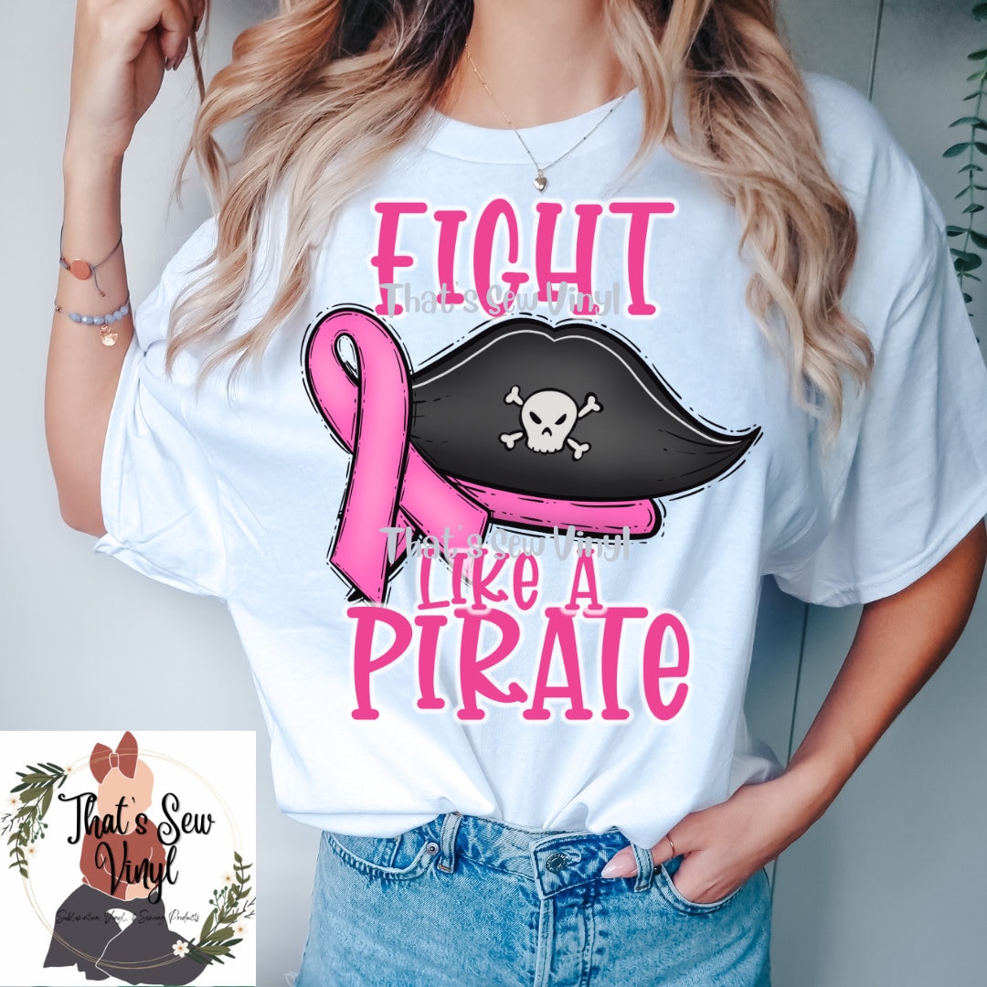 Pink Fight Like A Pirate PNG School Mascot Breast Cancer Awareness - Etsy