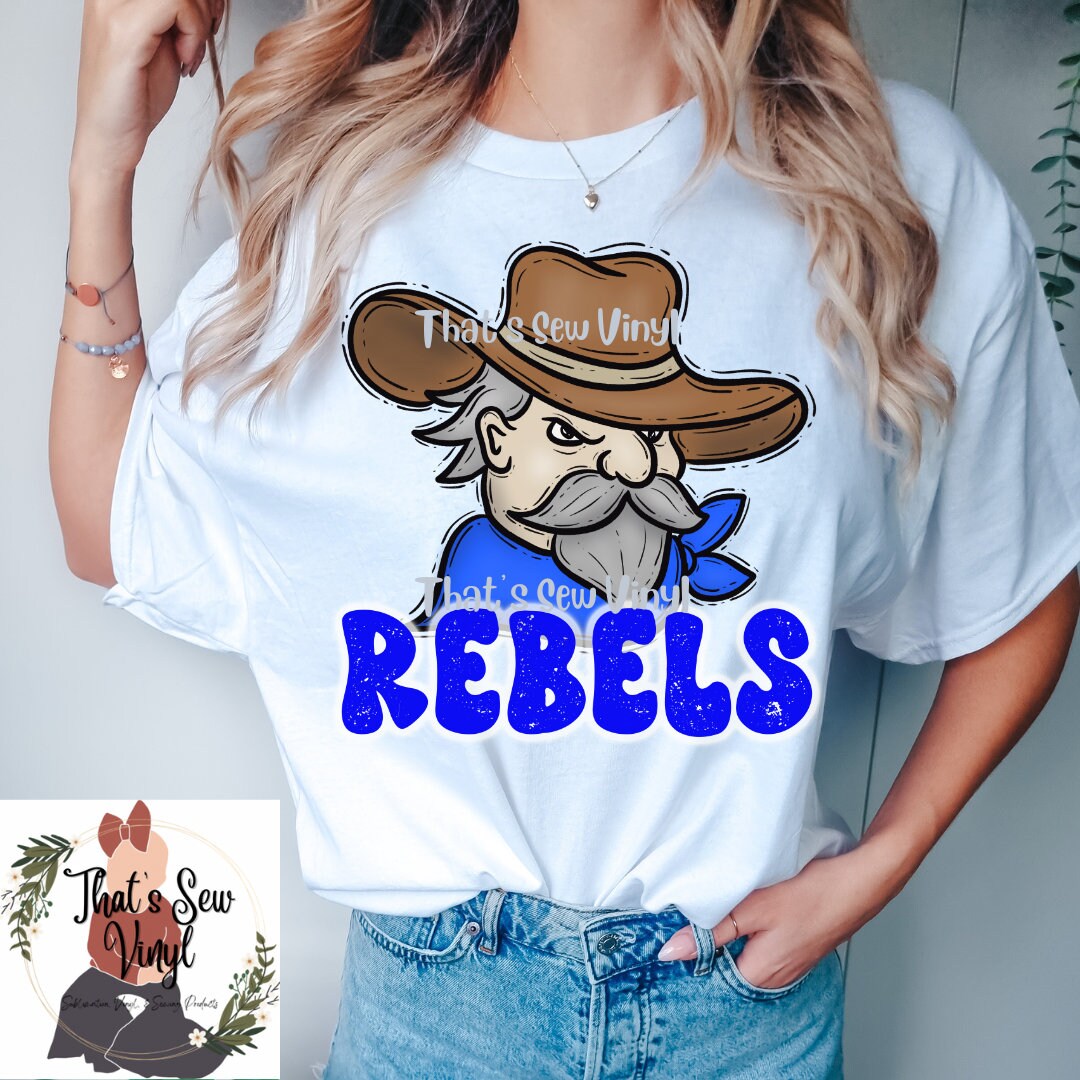 Retro Blue Rebels Mascot PNG - Etsy