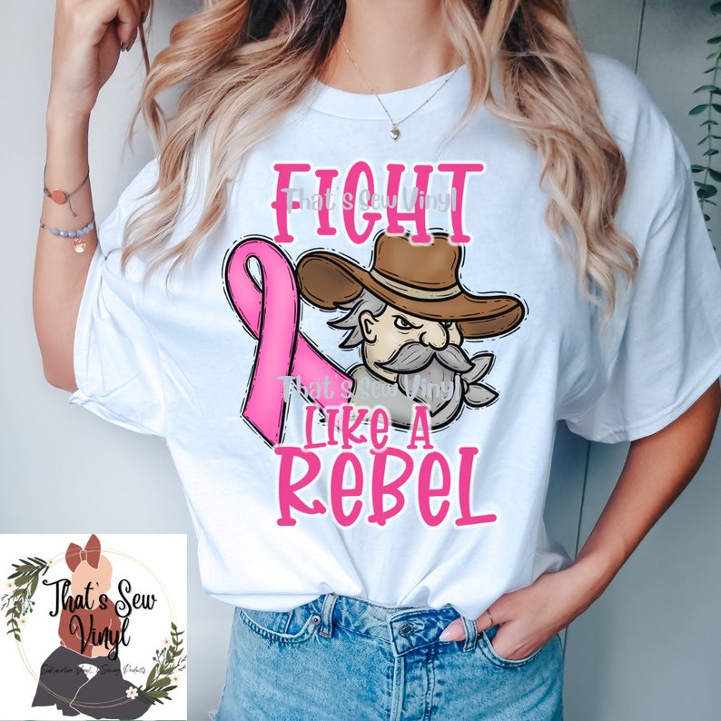 Pink Fight Like A Rebel PNG School Mascot Breast Cancer Awareness - Etsy