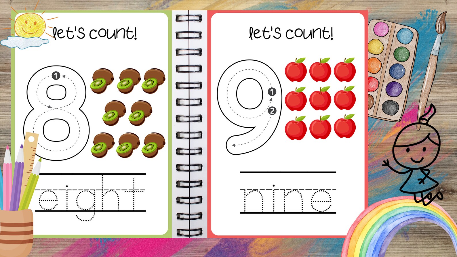 Let's Count Workbook Fun Counting & Number Writing up to - Etsy