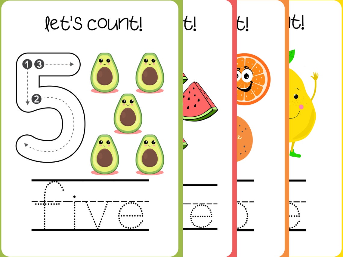 Let's Count Workbook Fun Counting & Number Writing up to - Etsy
