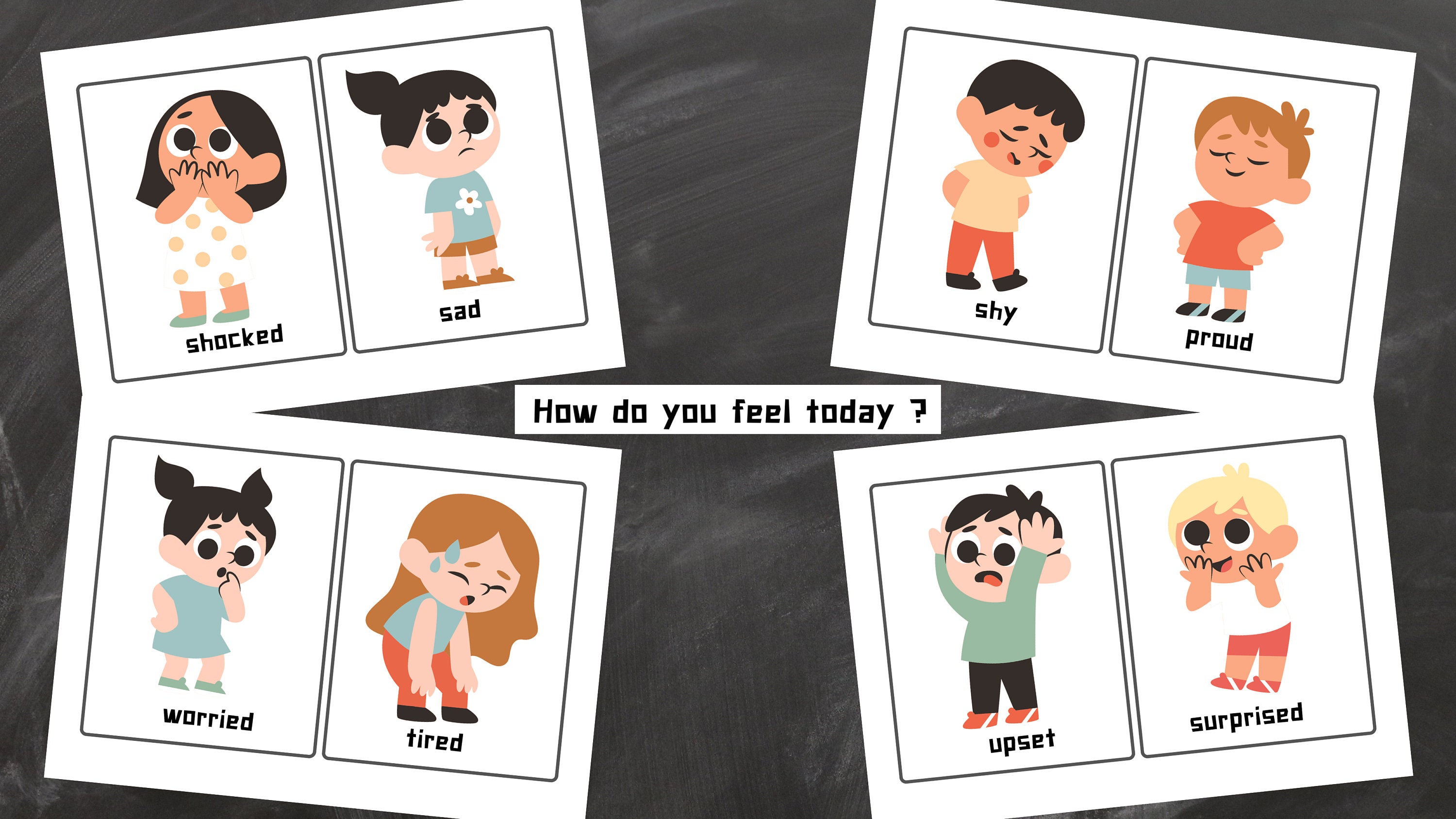 Emotion Cards for Kids: 'how I Feel Today' - Etsy
