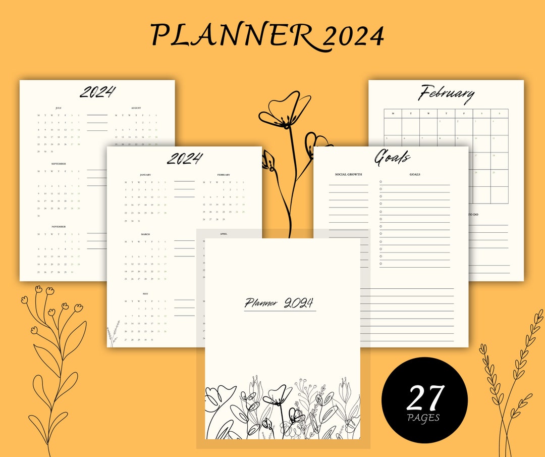 Elegant 2024 Daily Planner Minimalist & Chic Design 27 Pages - Etsy