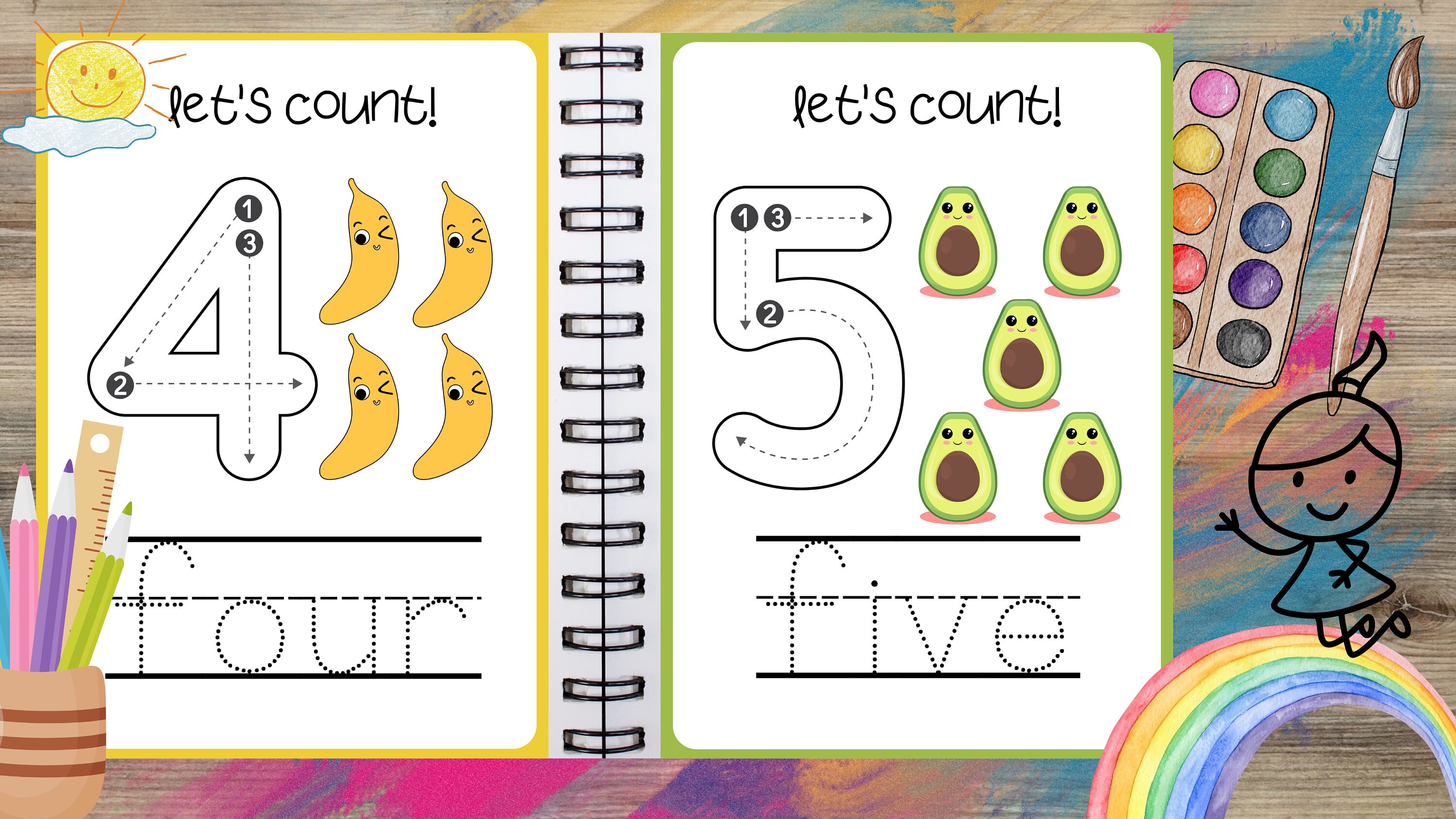Let's Count Workbook Fun Counting & Number Writing up to - Etsy