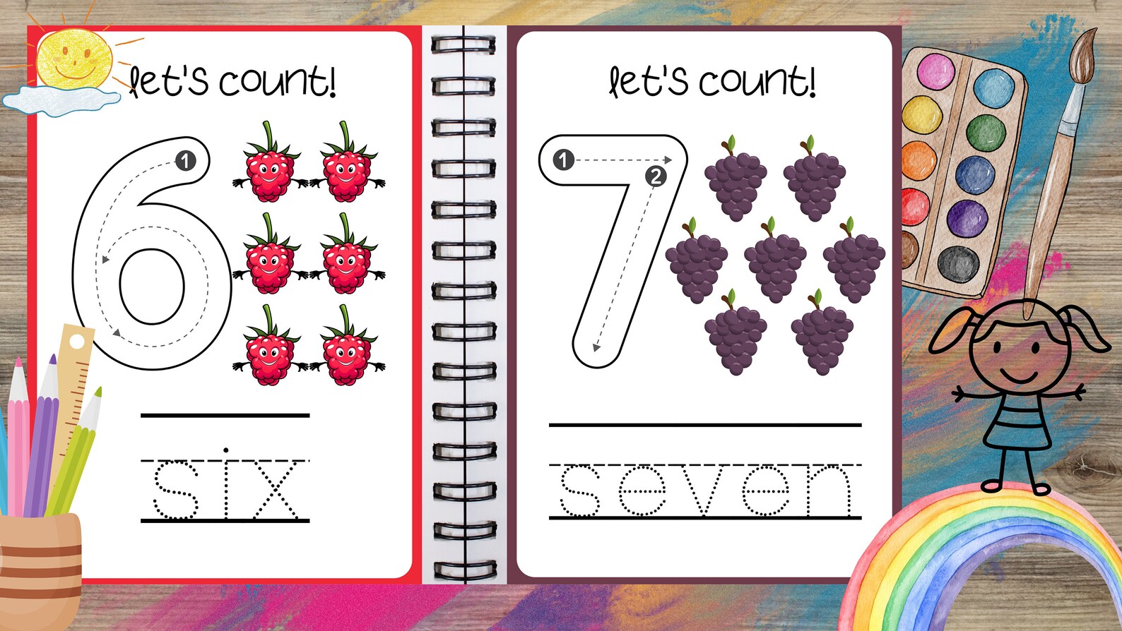 Let's Count Workbook Fun Counting & Number Writing up to - Etsy