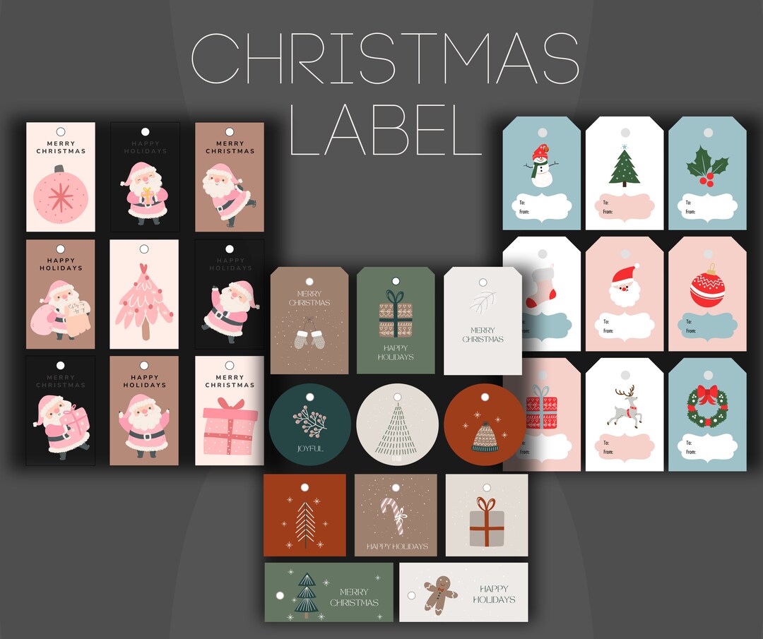 Festive Christmas Gift Tags Printable Thank You Labels for Holiday ...