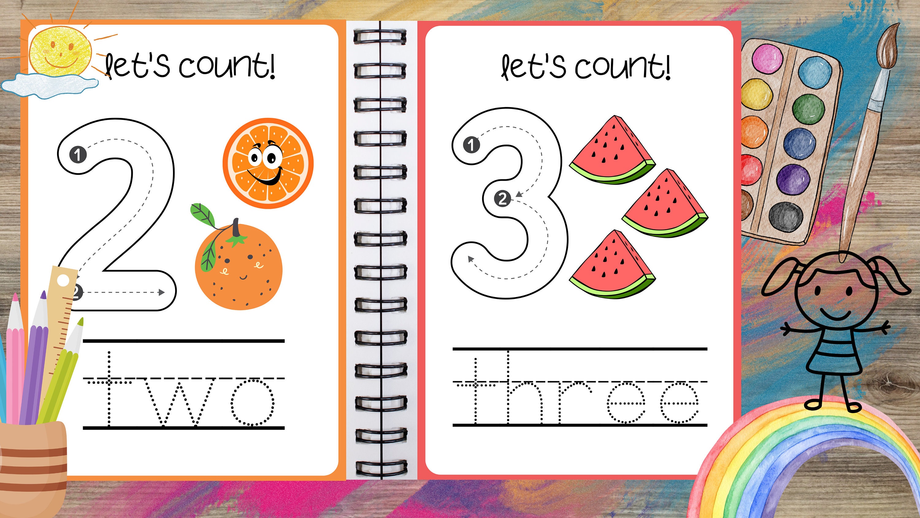 Let's Count Workbook Fun Counting & Number Writing up to - Etsy