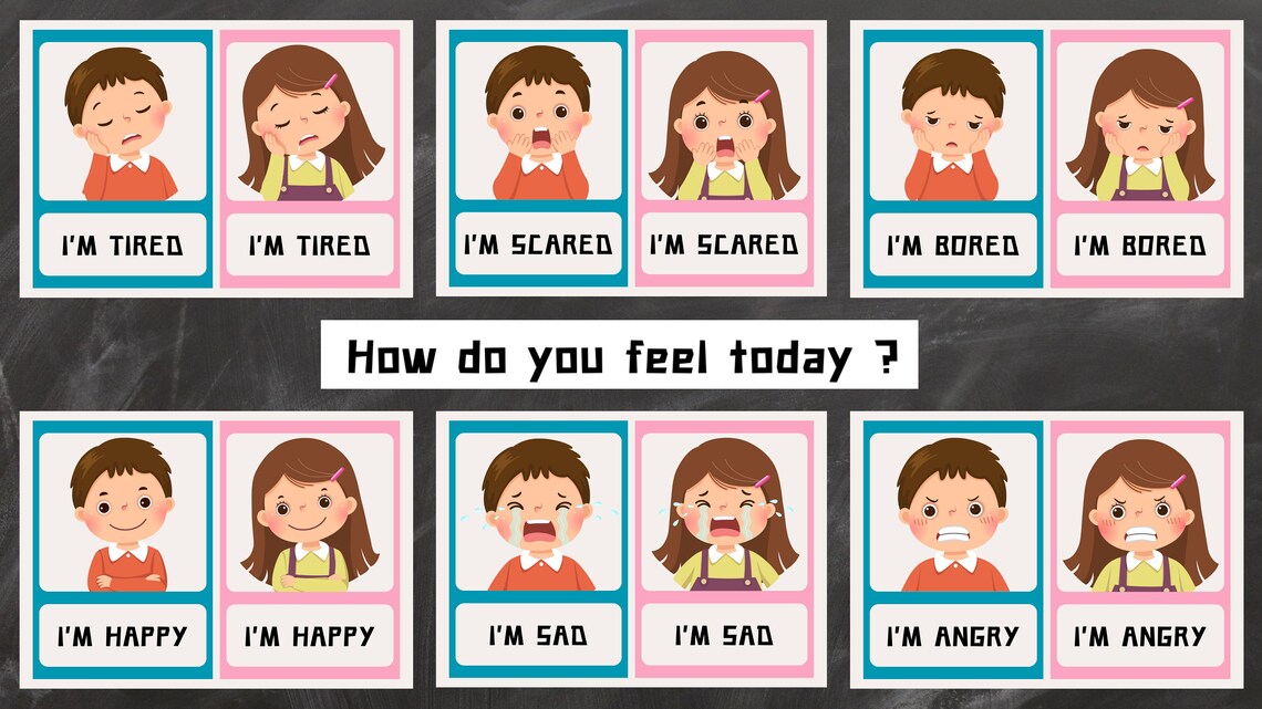 Emotion Cards for Kids: 'how I Feel Today' Childrens Emotion ...