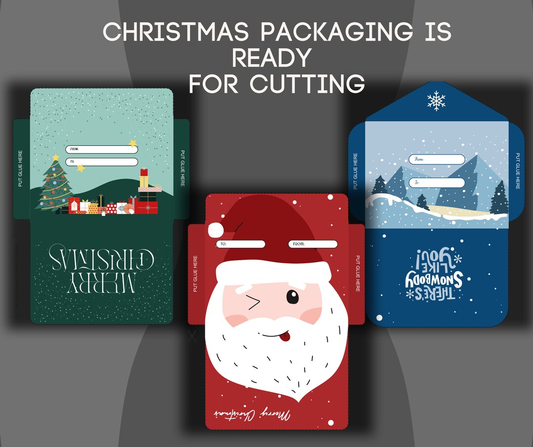 Ready to Cut' Christmas Envelope Template Festive DIY - Etsy