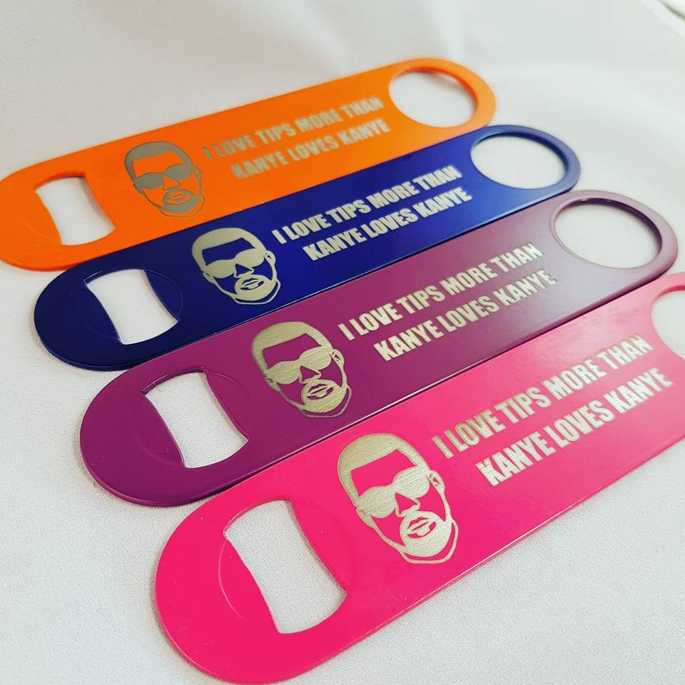 Personalised Neon Orange Bar Blade, Bottle Opener Bar Key Speed Opener ...