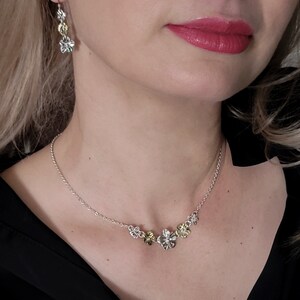 Eternal Spring Flower Necklace and Earrings Set- Two Tone - Etsy