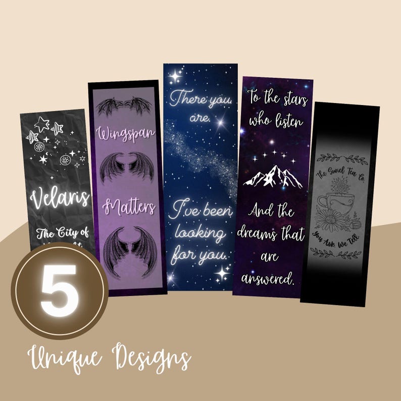ACOTAR Bookmarks Bookmark Bundle Variety of Bookmarks Sarah J Maas ...