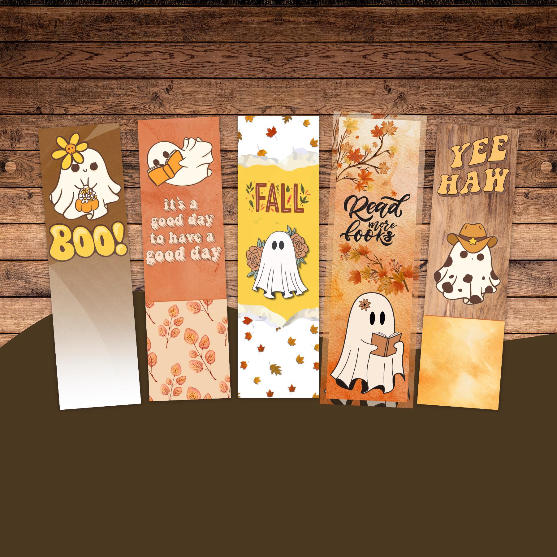 Halloween Ghost Printable Bookmarks, Cozy Coffee, Print at Home Reader ...