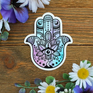 Hamsa Sticker | Hamsa Decal | Lotus Sticker | Hamsa Illustration ...